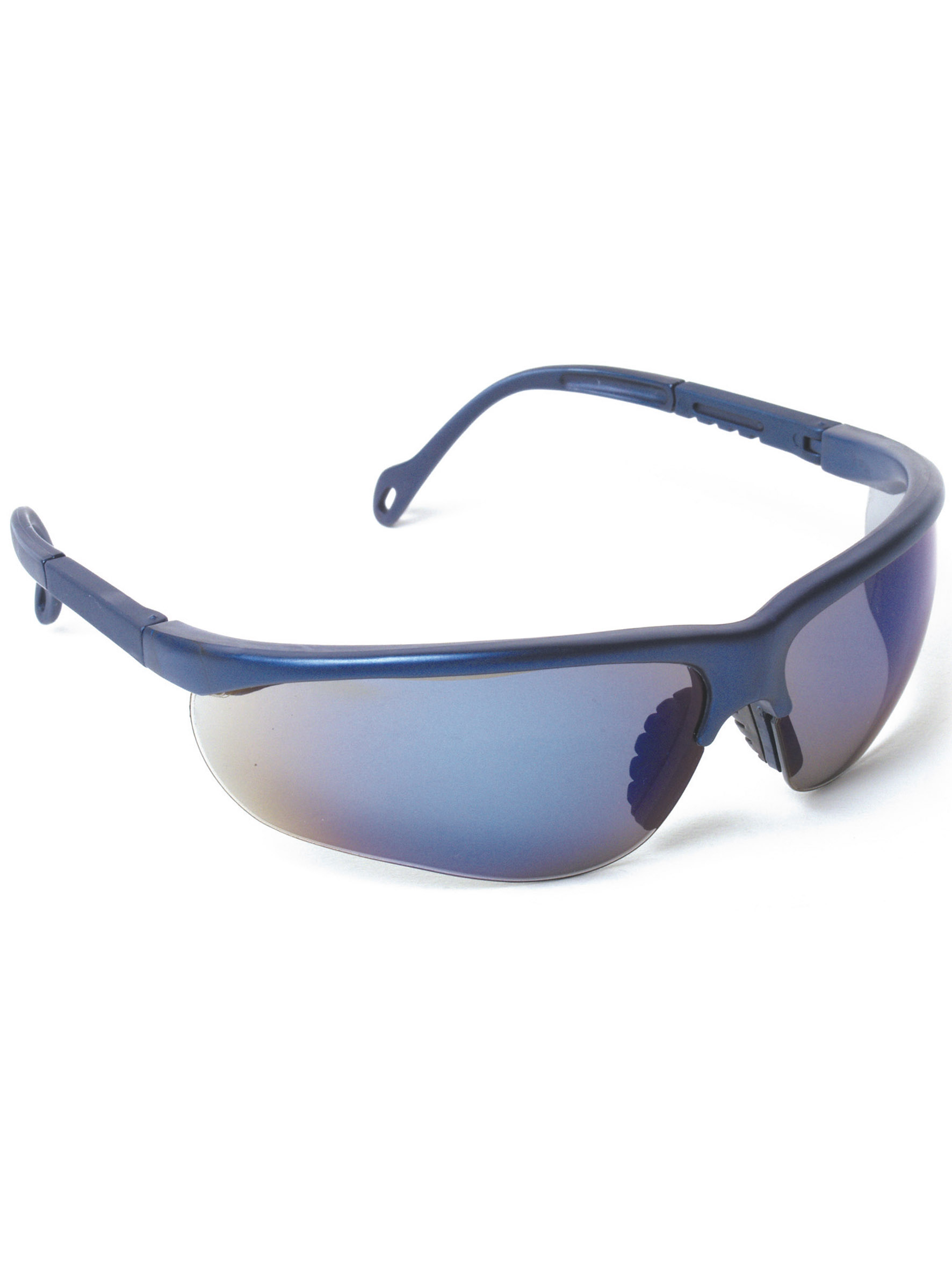 Item Safety sunglasses. Blue mirror lenses.Adjustable sidearms