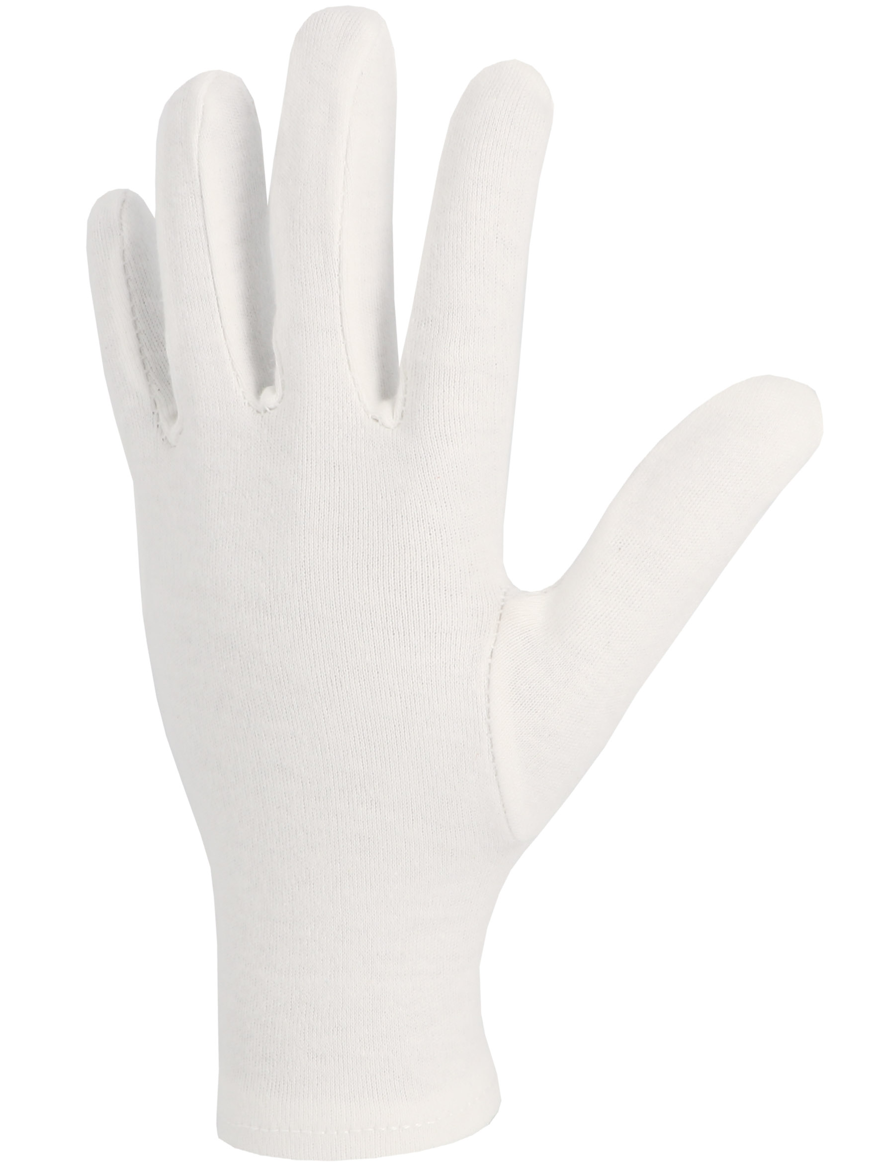 Article - Gant coton interlock blanchi. Ourlet. Version lourde.