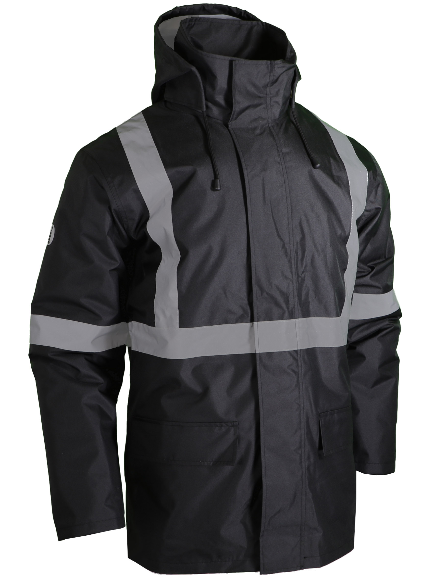 Artikel Parka mit verbesserter Sichtbarkeit. Reflexstreifen