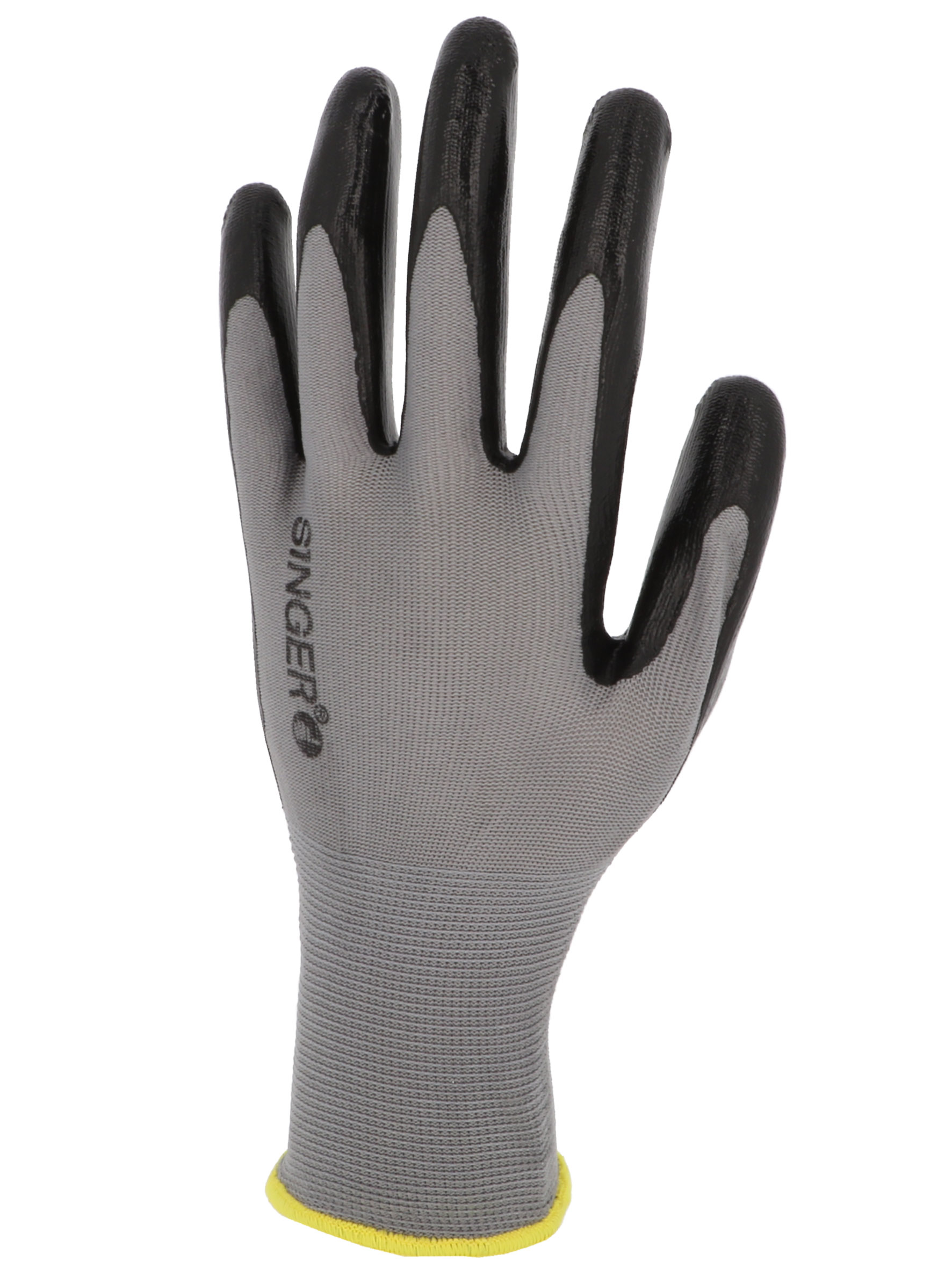 Articulo Guante palma nitrilo liso. Dorso aireado. Soporte poliéster. Galga 13.