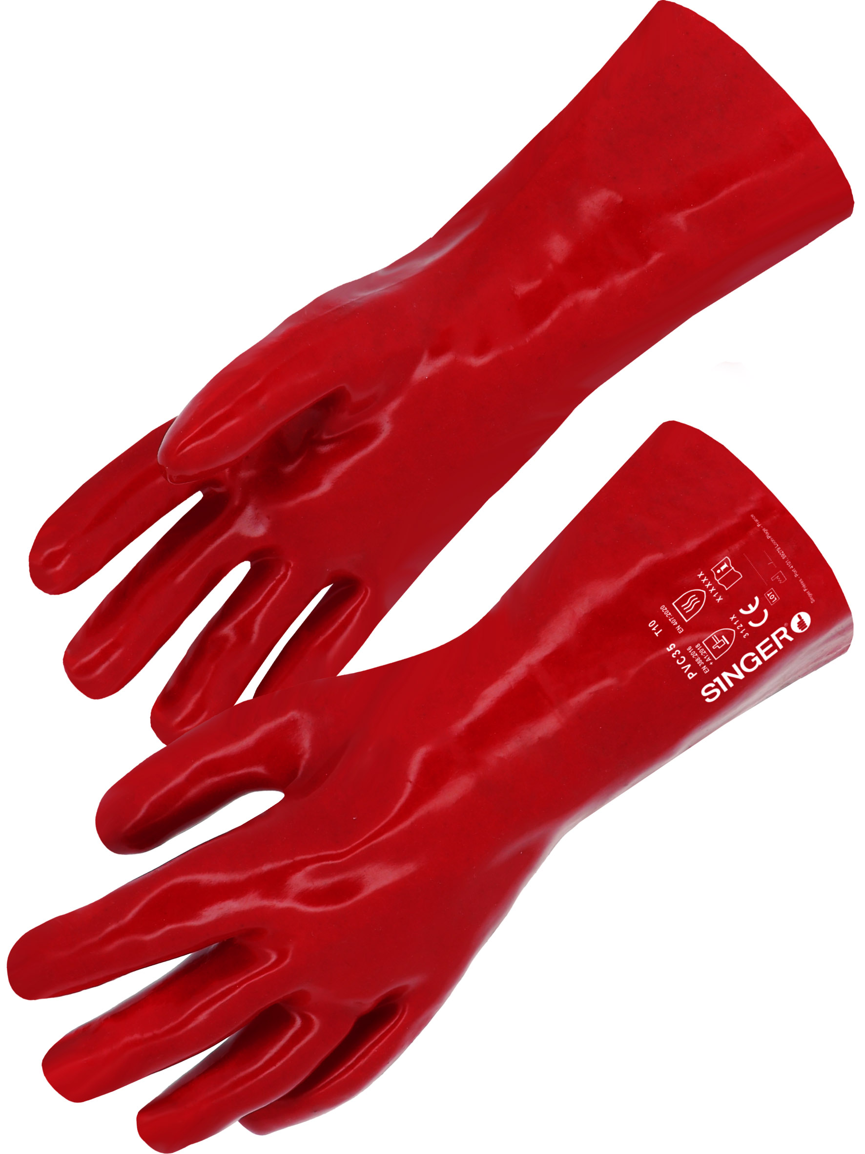 Article - Gants de protection en PVC sur support coton. 350 mm.